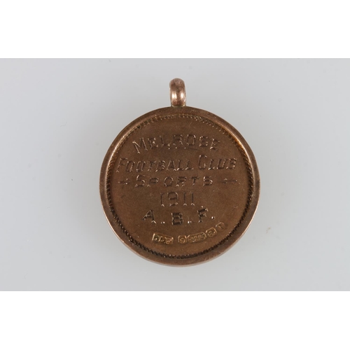 9ct gold Rugby medal inscribed 'Melrose Football Club Sports 1911 ABF ...