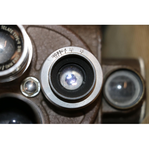 Bell and Howell Filmo 70 16mm cine camera #74288, in fitted leather case.