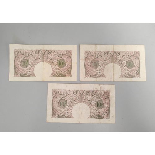 Bank of England WW2 era K.O Peppiatt 10 Shilling notes serial numbers ...