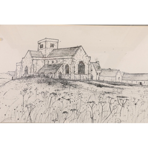 J M BUNTEN, High Church Musselburgh, watercolour, signed lower right ...