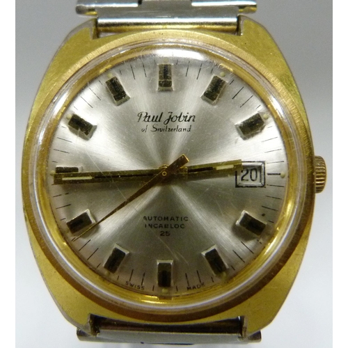 Paul Jobin: of Switzerland 25 jewels automatic incabloc gents ...