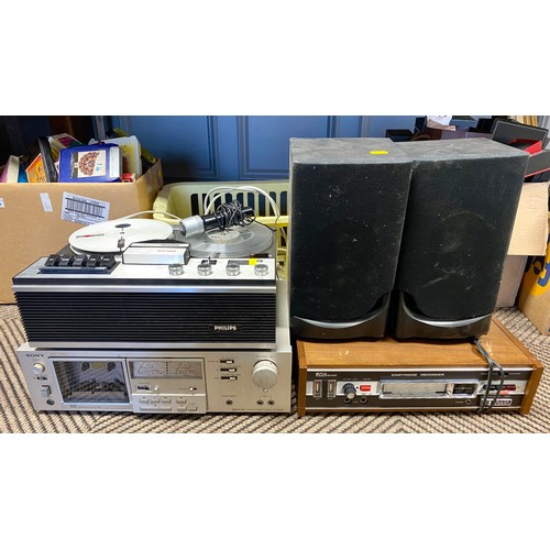 Eight track JVC player, Philips N4308 back back recording, Sony tape ...