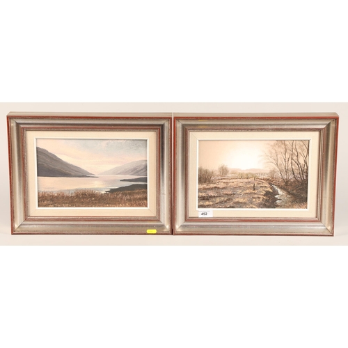Ian McNab, 1982, two framed oil paintings depicting rural scenes, both ...