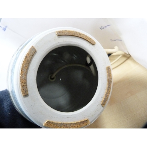 Buchan Ware table lamp depicting puffins.