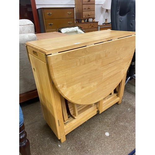 Contemporary drop leaf table with four matching chairs, 86cm x 33cm x 78cm
