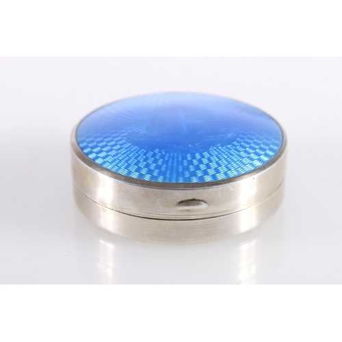 George V silver and guilloche enamel powder compact of circular shape ...