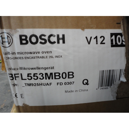 Bosch microwave oven in original cardboard box.