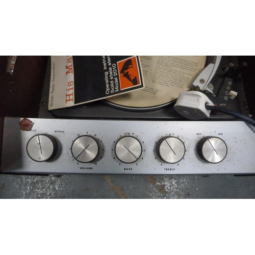 HMV gramophone containing Garrard Type AT5 turntable, with original ...