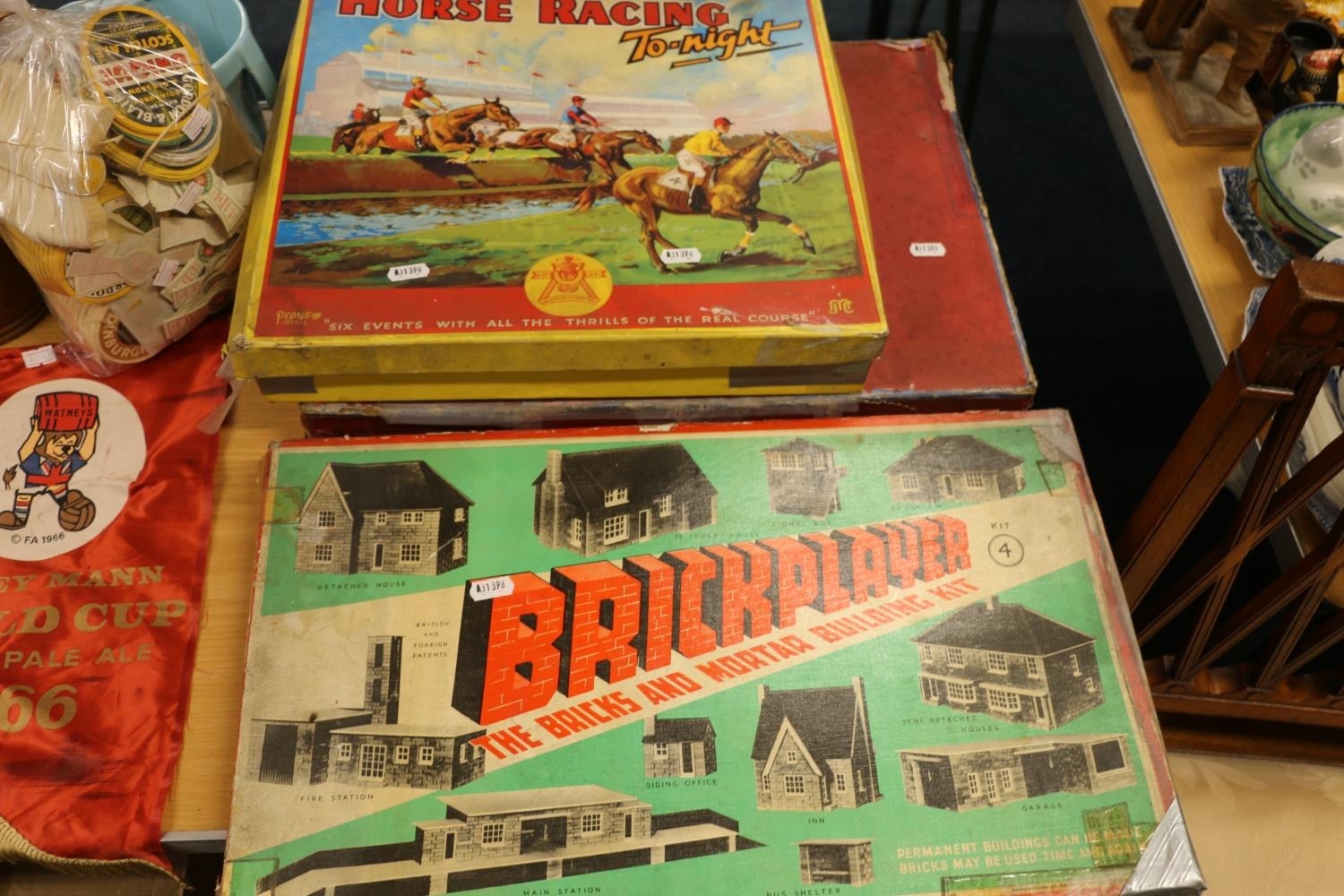 Brickplayer model brick set and other vintage games.