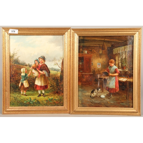 Walter Ellis, two oil on canvas one in need of restoration, each approx ...