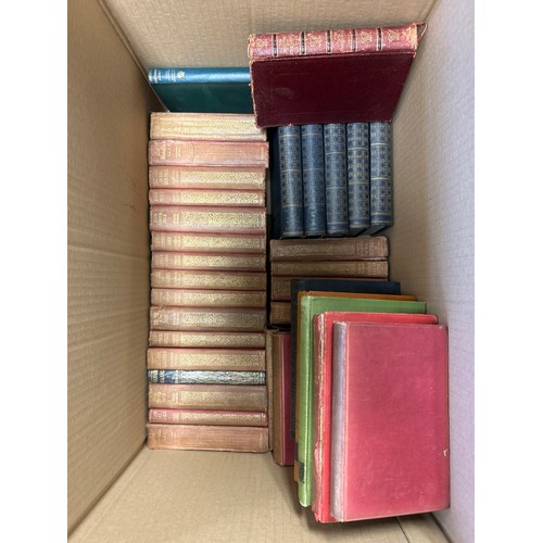 Two boxes of assorted books to include Charles Dickens, Jane Austen ...