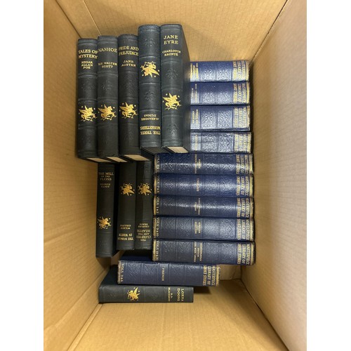 Two boxes of assorted books to include Charles Dickens, Jane Austen ...