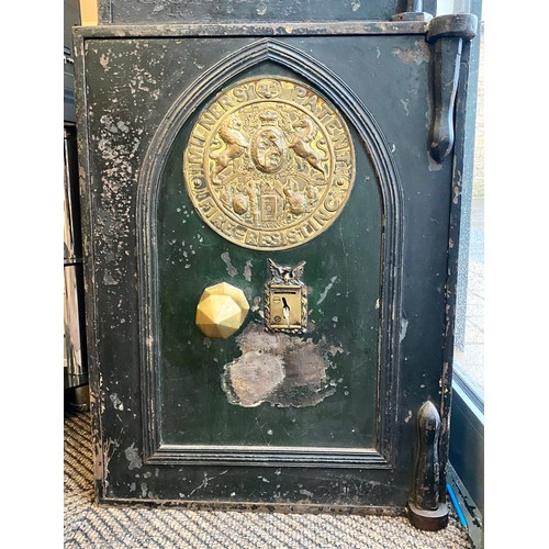 Vintage Milner's 212 Patent safe with key, H 61cm, W 46cm, D 45.5cm