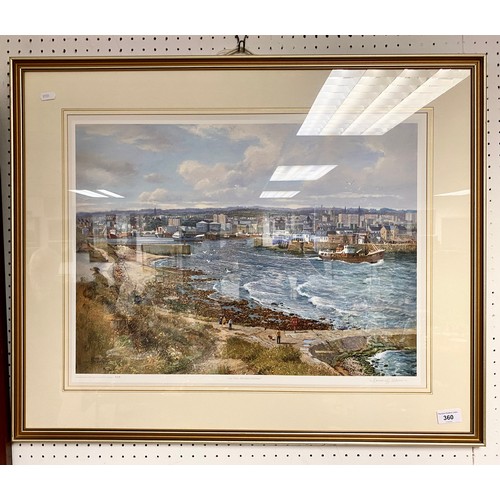 Donald M. Shearer signed ltd ed. 204/850 print 'Low Tide, Aberdeen Harbour'