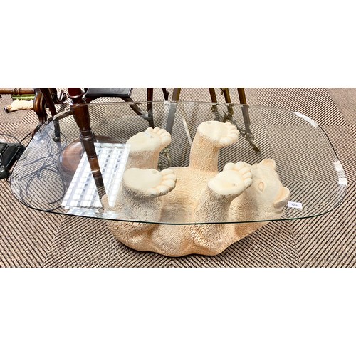 Polar bear glass coffee table store
