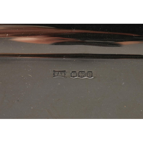 George V silver letter tray, rectangular shape with curved canted ...