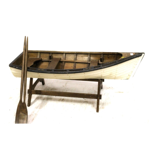 Large carved model of a row boat or dinghy, mid 20th century, the boat ...