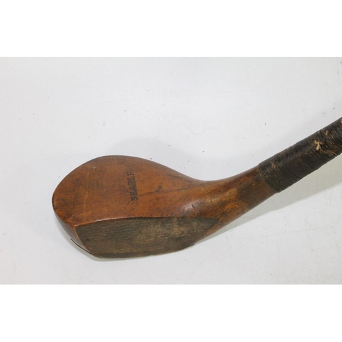 Antique hickory shafted golf club wood, the head stamped 'SEARLE', and ...