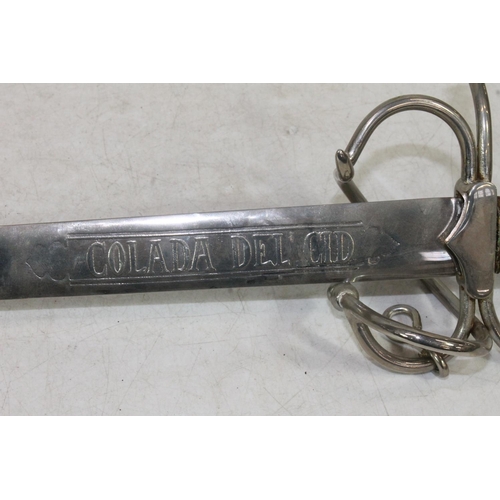 Spanish rapier style sword, the blade with inscription 'Colada Del Cid ...