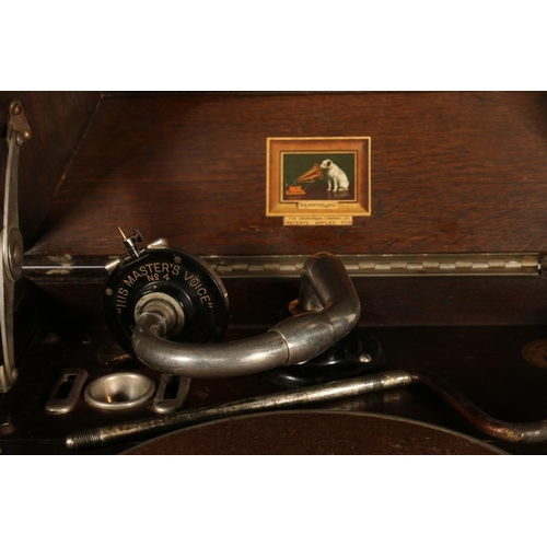 His Masters Voice (HMV) gramophone model No.10 with winder.