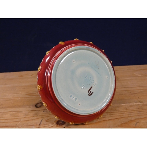 Art Nouveau vase of squat form likely by Brannam pottery with ...