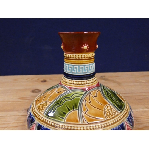 Art Nouveau vase of squat form likely by Brannam pottery with ...