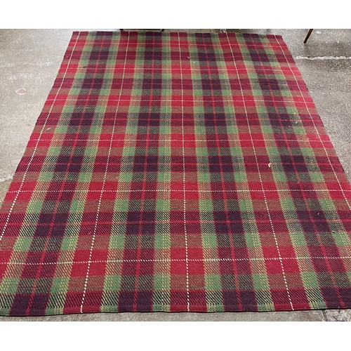 Laura Ashley cotton & wool blend tartan floor rug, 237cm x 172cm