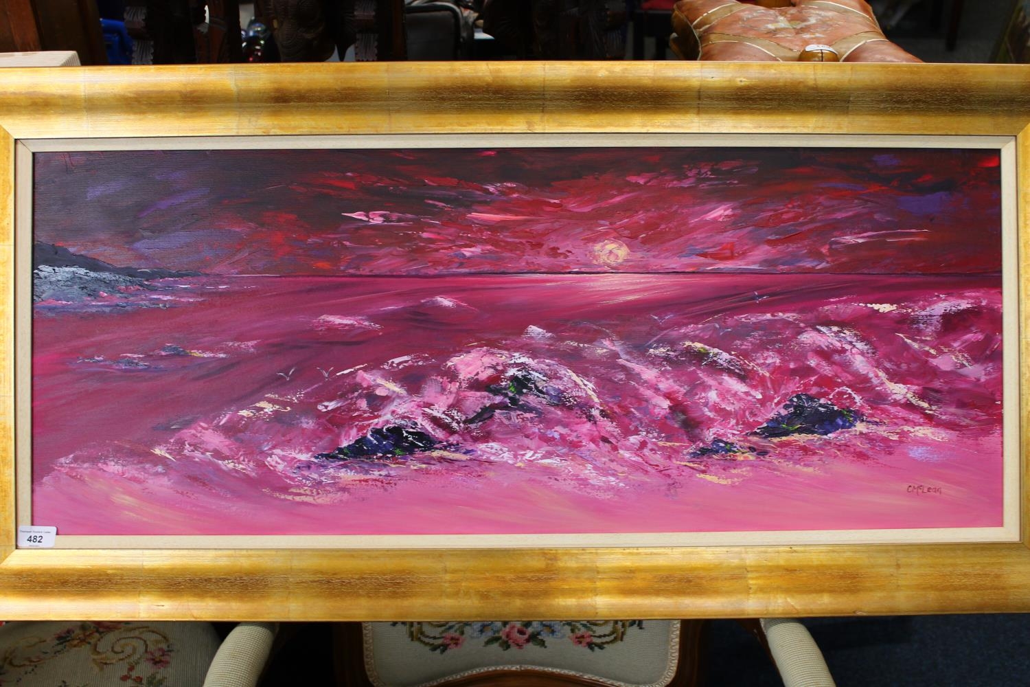 CHRISTINE MCLEAN, Crimson Atlantic Waters, oil painting on canvas ...