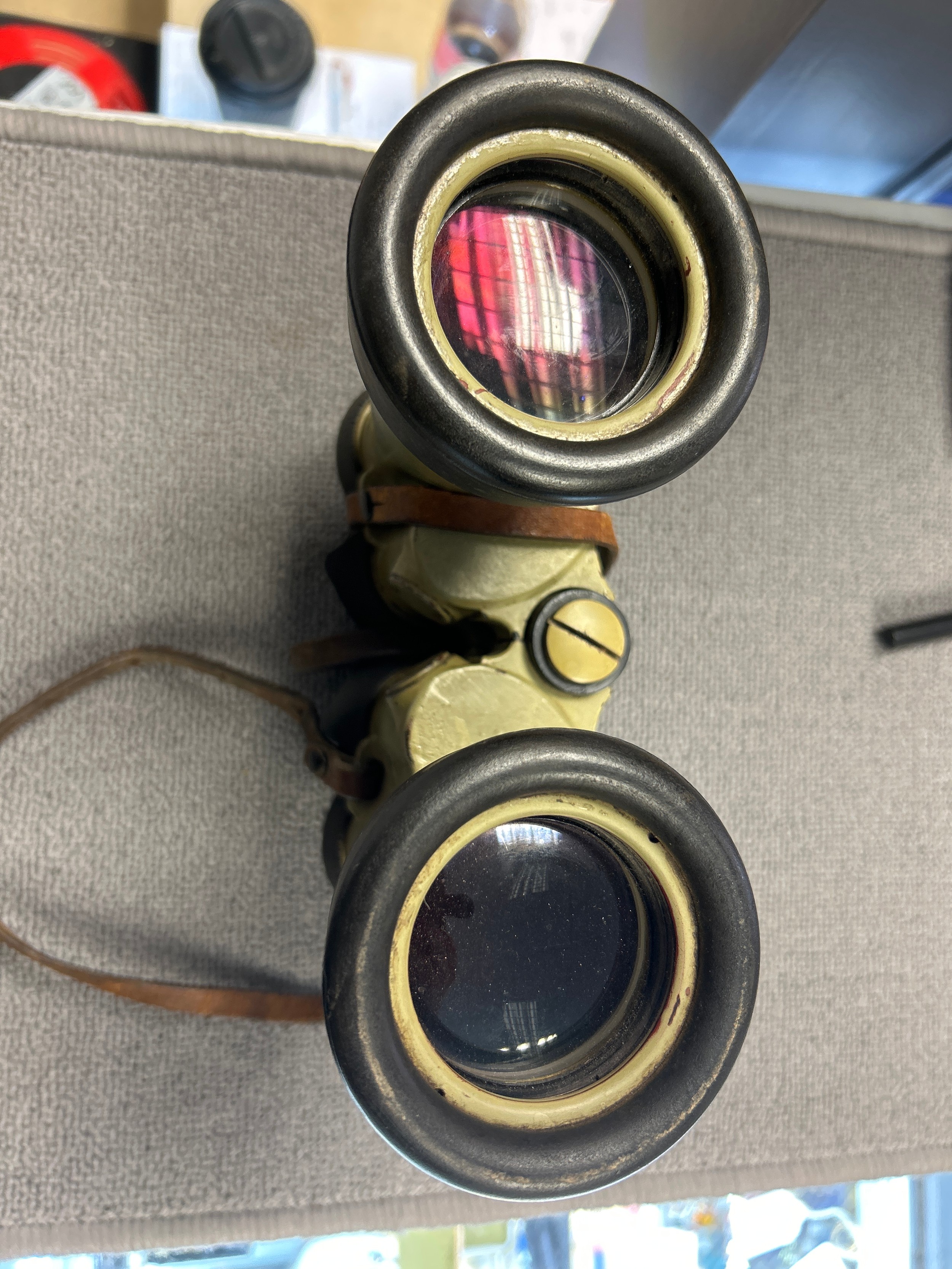 Pair of German u boat binoculars, impressed marks 7 x 50 63240 blc ...