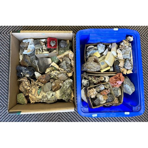 Large assortment of geological rock and gem samples, raw crystals ...