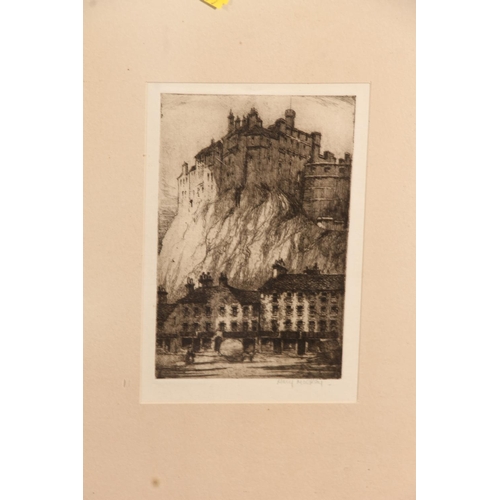 MARY MACKAY, Edinburgh Castle, etching, signed lower right, 13cm x 8cm ...