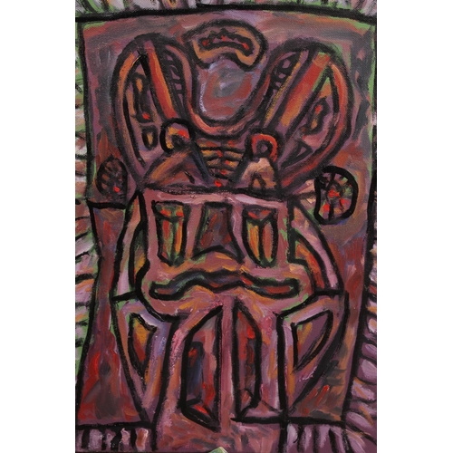 ERIC RITCHIE (Scottish b1934), four abstracts, oil paintings on canvas ...