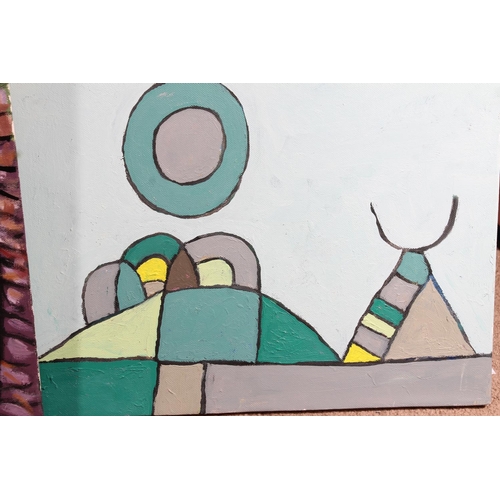 ERIC RITCHIE (Scottish b1934), four abstracts, oil paintings on canvas ...