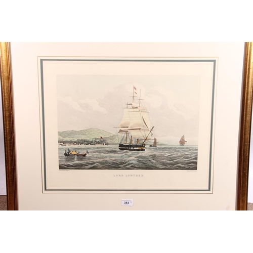 E DUNCAN after W J HUGGINS, Lord Lowther, print, 31cm x 45cm, frame ...