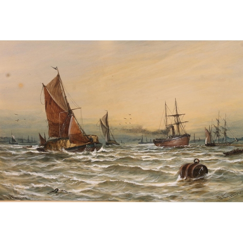 JOHN CALLOW (1822-1878), In The Thames, watercolour, signed lower right ...