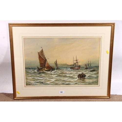 JOHN CALLOW (1822-1878), In The Thames, watercolour, signed lower right ...