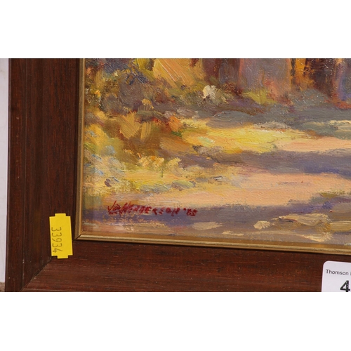 JOHN D HENDERSON, Flenders Farm 1985, oil painting on board, signed and ...