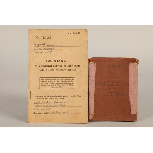 Army papers including Soldier's Service and Pay Book and Discharge ...