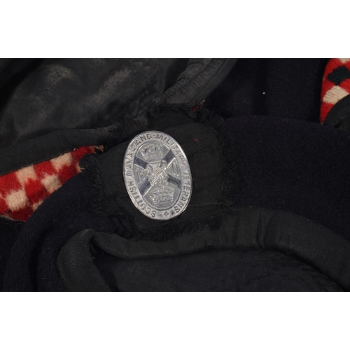 Three Scottish Balmoral style bonnets, one with white metal Scottish ...