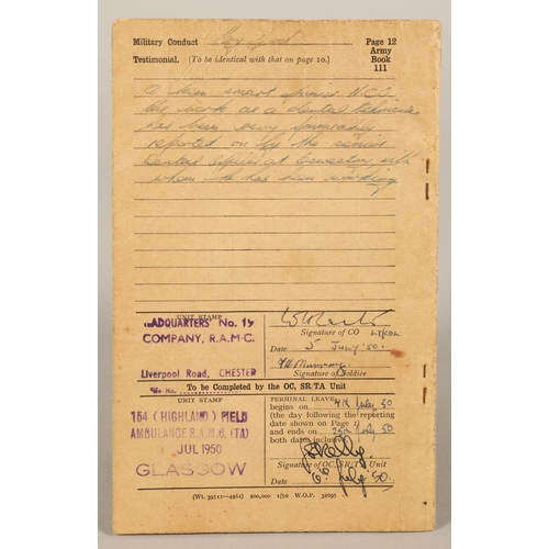 Army papers including Soldier's Service and Pay Book and Discharge ...