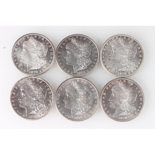 UNITED STATES OF AMERICA USA Morgan silver dollars 1878 x5 varieties ...