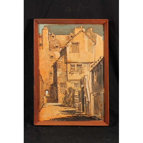 WILLIAM INGLIS (Edinburgh artist), The College Wynd c1850, oil on board ...