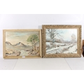 DAVID T MURTON, Winter Lane, oil painting on board, signed lower right ...