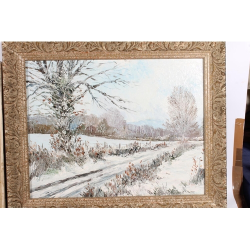 DAVID T MURTON, Winter Lane, oil painting on board, signed lower right ...