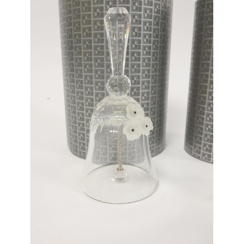 Swarovski Crystal. Boxed faceted crystal hand-bells. (3)