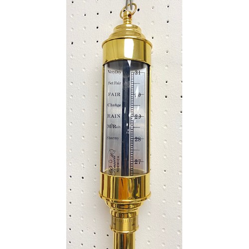 Brass stick barometer, as new