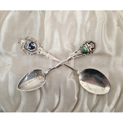 Assortment of EPNS flatware, including two souvenir spoons marked ...