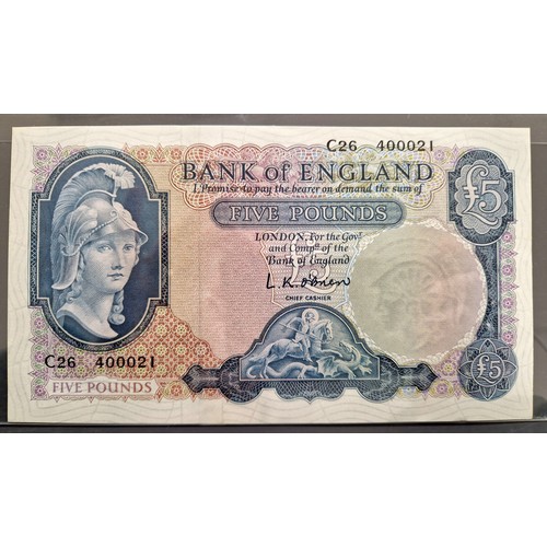Bank of England £5 five pound note C26 400021