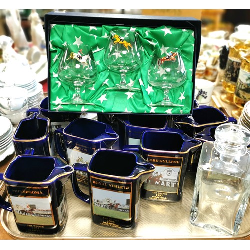 Eleven Seton Pottery Martell Grand National winner jugs amd decanter ...