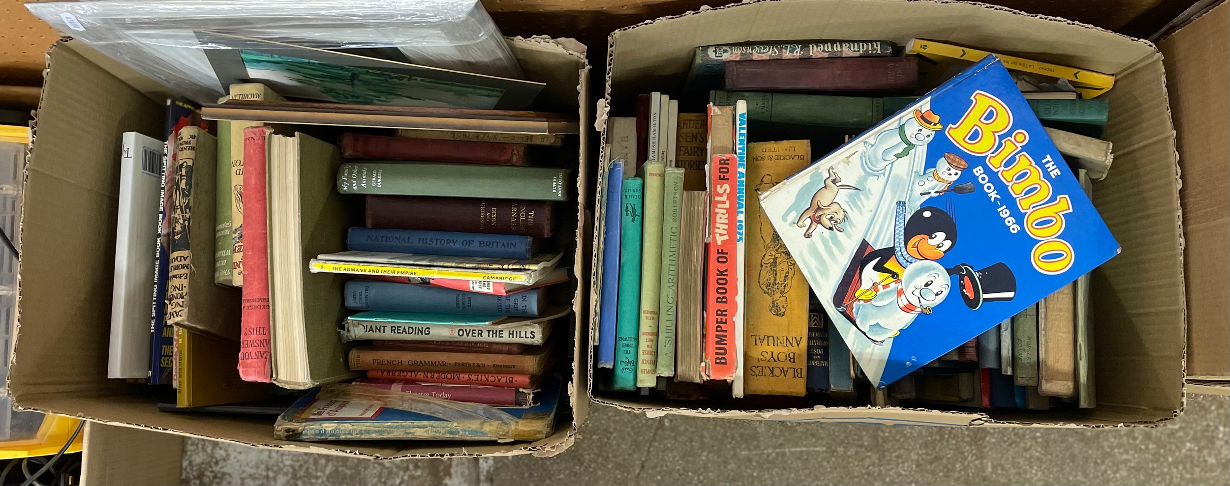 Two boxes of books, to include classical novels